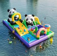 China Commercial Bounce House Inflatable Castle For Children Water Park Game Panda Water Slide for sale