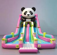 China Animal Panda Inflatable Castle Water Slide Bounce House Colorful Indoor Jumping Castle Commercial Bouncy Castle for sale