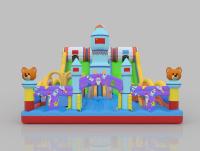 China Pvc Commercial Jumping Castle With Slide 6m 7m Charming  Bounce House With Slide For Adults for sale