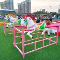 China OEM Outdoor  / Indoor Swing Rides Fiberglass Spring Rocking Horse for  3-16 Years Old for sale