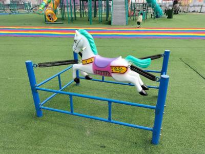 China Excited Outdoor / Indoor Swing Rides Fiberglass Spring Rocking Horse for sale