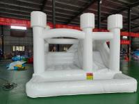 China Commercial White Inflatable Bouncer Castle with Slide 0.55mmPVC for sale