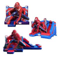 China Spiderman Theme Inflatable Castle with Dry Slide and 950w Blower for Kids Party 5*5*3.6m Size 1-6 People Capacity for sale