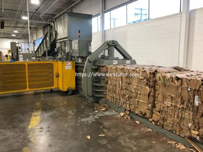 China Automatic strapping old paper baler cardboard scrap OCC carton paper board ctn baling press machine for sale