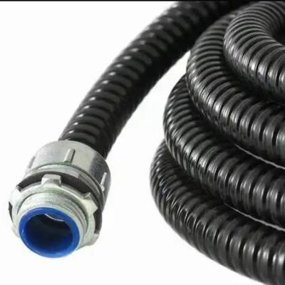 China Abrasion Resistant Pvc Coated Metal Conduit Chemical Resistant Construction Corrugated PVC Hose for sale