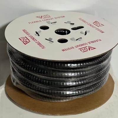 China Black PVC Coated Flexible Hose For Abrasion Resistance In Industrial Environments for sale