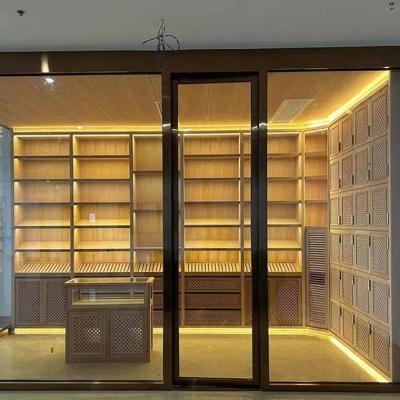 China Custom Solid Wood Cedar Cigar Room Cabinet 80-120 sq ft Constant Humidity for sale