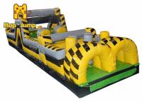 China Fun City 100 Ft Inflatable Obstacle Course Jumping Castle Fireproof for sale