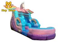China 0.55mm PVC Unicorn Inflatable Pool With Slide Waterproof Anti UV for sale