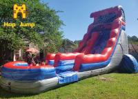 China Tropical Marble Dual Lane Inflatable Water Slide & Slip N Slide Combo With Blower for sale
