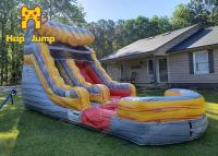 China Floating Game Inflatable Water Slide Jumping Castle Pool Slide 9x4.5m for sale
