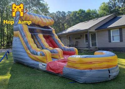 China Floating Game Inflatable Water Slide Jumping Castle Pool Slide 9x4.5m for sale