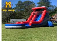 China 12 Meters PVC Tarpaulin Inflatable Water Slide With Pool ISO9001 for sale