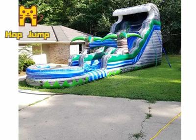 China 3.5x10m Palm Tree Inflatable Water Slide Bouncer Slide For Rental Business for sale