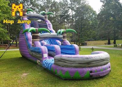 China Popular Water Park Inflatable Water Slide Wet Slide With Palm Tree For Wholesale for sale