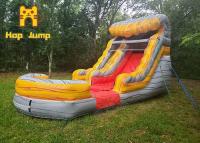 China Fun City Wet Dry Inflatable Slide 15Ft Bouncy Castle Slide Pool for sale