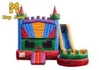 China Coloful Marble Castle Inflatable Bouncer Combo With Water Slides for sale