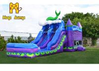 China PVC Coated Vinyl Big Water Slide Bounce House Waterproof Anti UV for sale