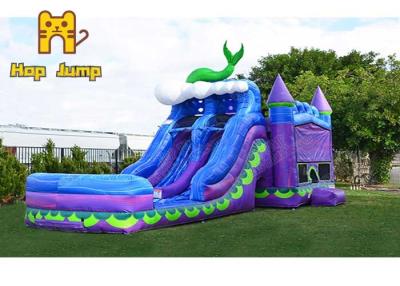 China PVC Coated Vinyl Big Water Slide Bounce House Waterproof Anti UV for sale