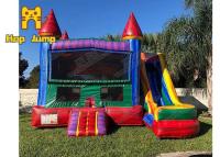China 1000D PVC Coated Vinyl Inflatable Bouncer Combo With Dry Slide Fireproof for sale
