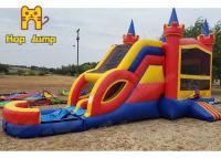 China 1000D Vinyl Inflatable Bounce House Water Slide Jump Bouncer Fireproof for sale