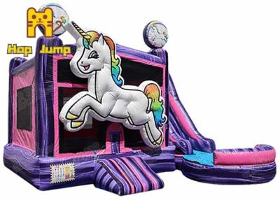 China Wet Dry 14ft 15ft Unicorn Combo Bounce House With Ball Pit for sale
