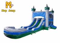 China Coloful Marble Castle Inflatable Bouncer Combo With Water Slides for sale