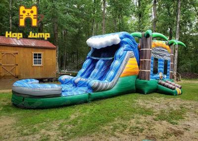 China Palm Tree Inflatable Bouncer Combo waterproof Outdoor Bounce House With Slide for sale