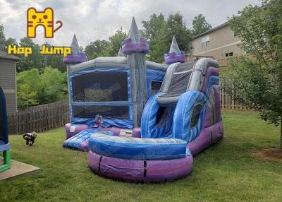 China Purple Marble Inflatable Bouncer Combo Bouncy Castle Sports Park for sale