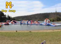 China 0.9mm PVC Inflatable Water Park Floating Water Slide For Lake for sale