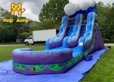 China Marble Colorful Inflatable Water Slide Fire Retardant 4 Stitching for sale