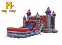 China Coloful Marble Castle Inflatable Bouncer Combo With Water Slides for sale