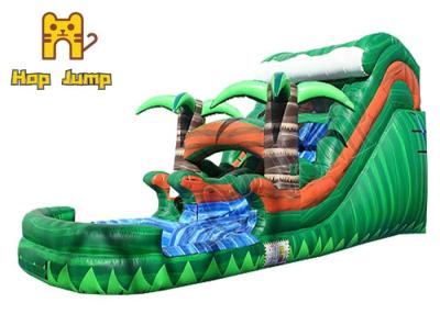 China Green Tropical PVC Inflatable Water Slides For Summer Cool Playing for sale