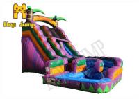 China Giant Palm Tree Tropical Purple Inflatable Water Slide For Kids for sale