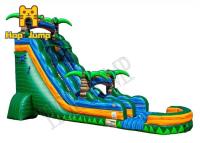 China Kids Inflatables Water Park Inflatable Water Slide With Palm Tree And Pool for sale