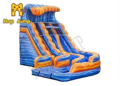 China Marble PVC Double Lane Water Slide Inflatable For Commercial Rental for sale