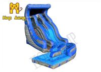 China Marble Blue Pvc Inflatable Water Slide Water Park Game With Air Blower for sale