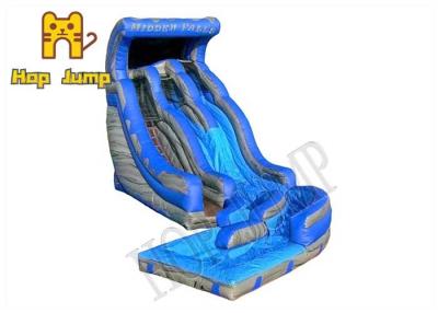 China Marble Blue Pvc Inflatable Water Slide Water Park Game With Air Blower for sale