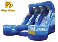 China 0.55mm PVC Inflatable Double Slip And Slide With Pool Water Pit for sale