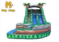 China Green Tropical PVC Inflatable Water Slides For Summer Cool Playing for sale