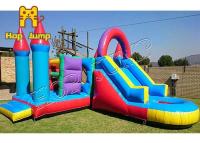 China CE EN71 Kids Inflatables Small Bounce House With Slide 2000N/50mm for sale