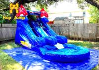 China Inflatable Wet Dry 16 Ft Water Slide With Pool Fire Prevention for sale