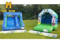 China Children Blue 15x15 Commercial Bounce House With Blower Anti UV for sale