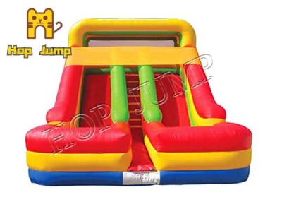 China Garden Huge Inflatable Dry Slide 20ft Double Lane Water Slide Jumpers for sale