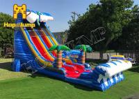 China Marble Plato PVC Palm Tree Inflatable Water Slide Commercial 3x9m for sale