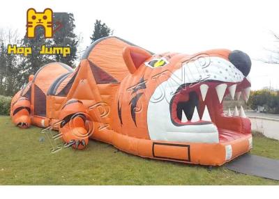 China Outdoor Kids Inflatables Cute Tiger Fun City Playground Inflatable Bounce Combo for sale