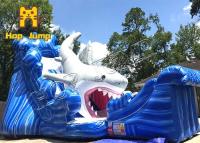 China Giant Shark Inflatable Water Slide 0.55mm Pvc Water Slide For Kids for sale