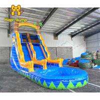 China 18ft 20ft 22ft Summer Playing Inflatable Water Slide With Water Pool for sale