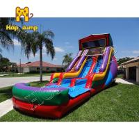 China Playground 22ft 0.55mm Tall Double Lane Slide 18oz For Sport Games for sale