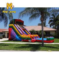 China Playground 22ft 0.55mm Tall Double Lane Slide 18oz For Sport Games for sale
